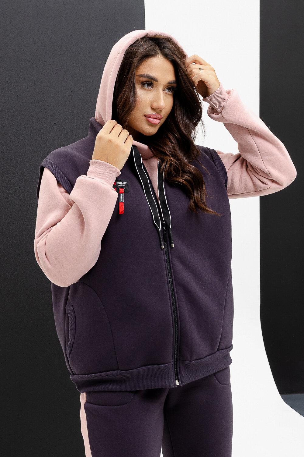 Натали Костюм 334122 антрацит+пудра оптом от Engros